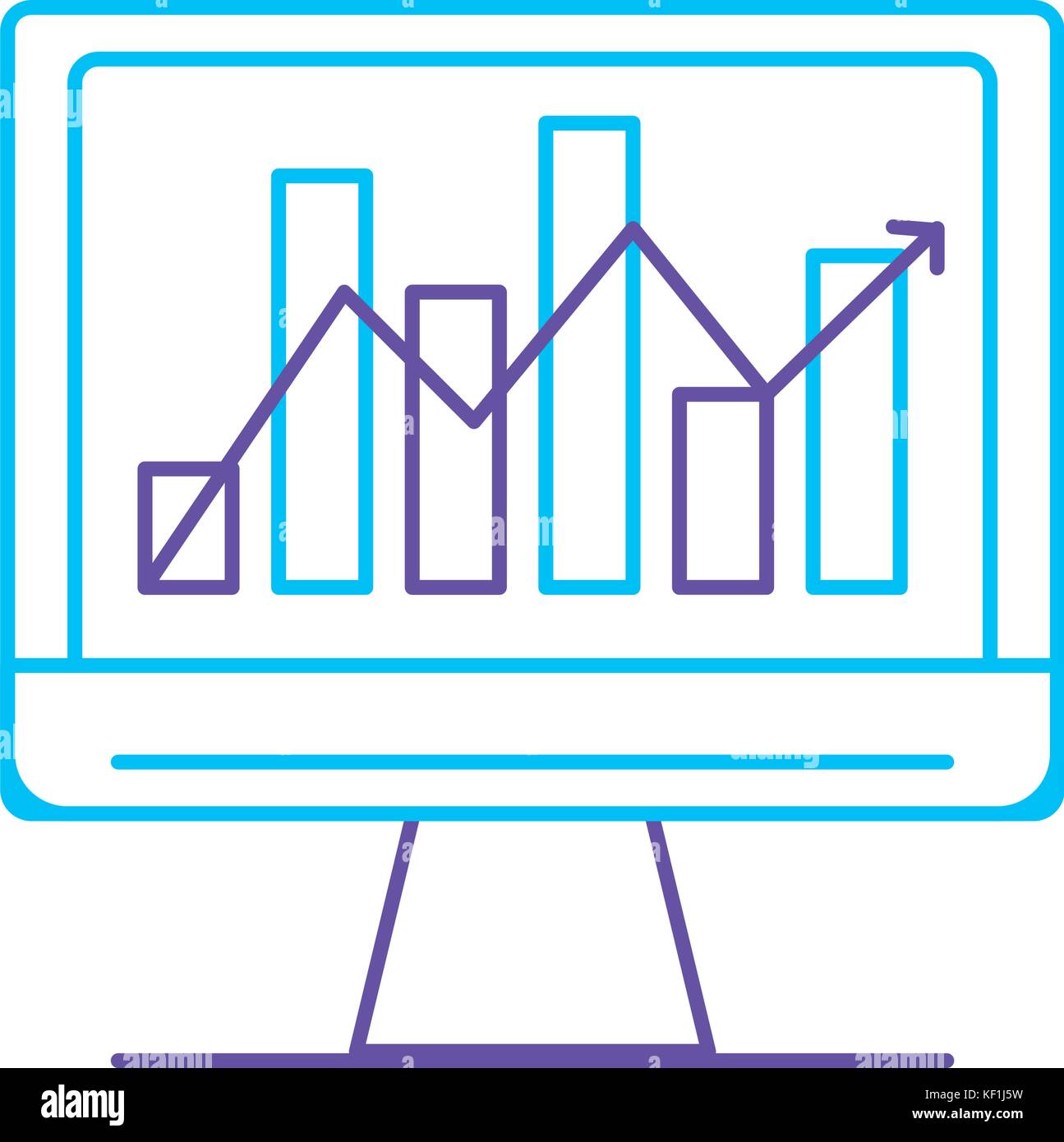 line computer technology with statistics bar diagram Stock Vector Image ...