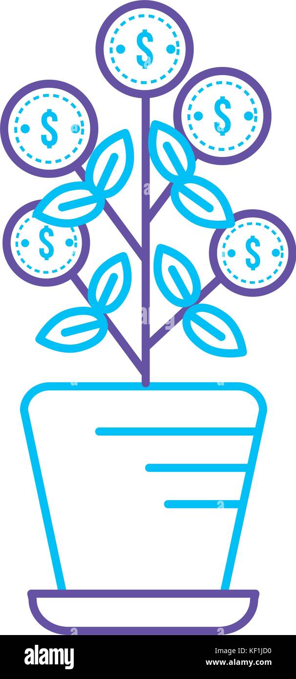 line money plant with leaves coins and hands up Stock Vector Image ...