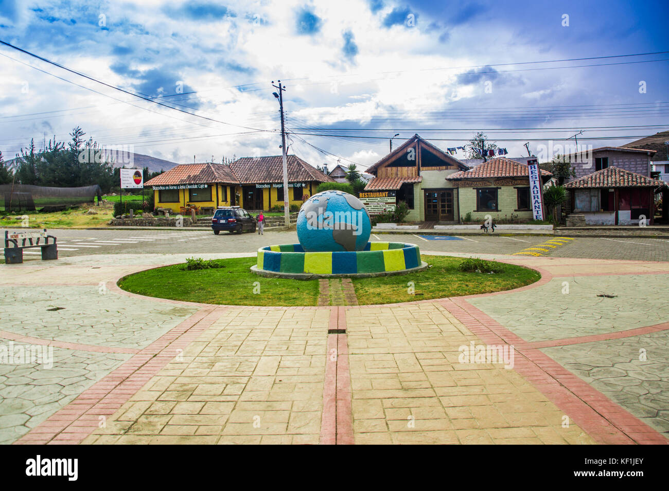 CAYAMBE, ECUADOR - SEPTEMBER 05, 2017: Equator Line Monument, marks the ...
