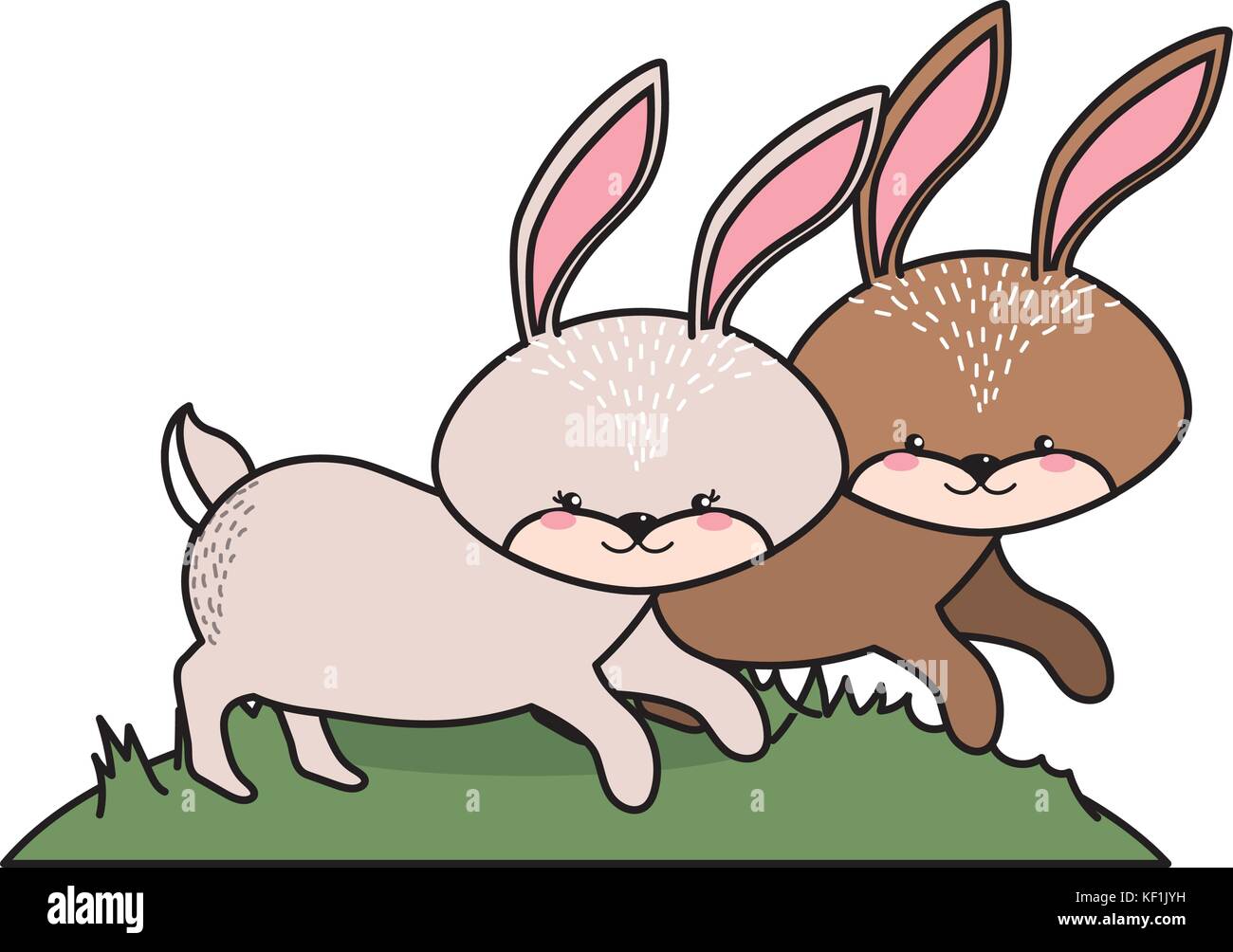 cute rabbit animal couple together Stock Vector Image & Art - Alamy
