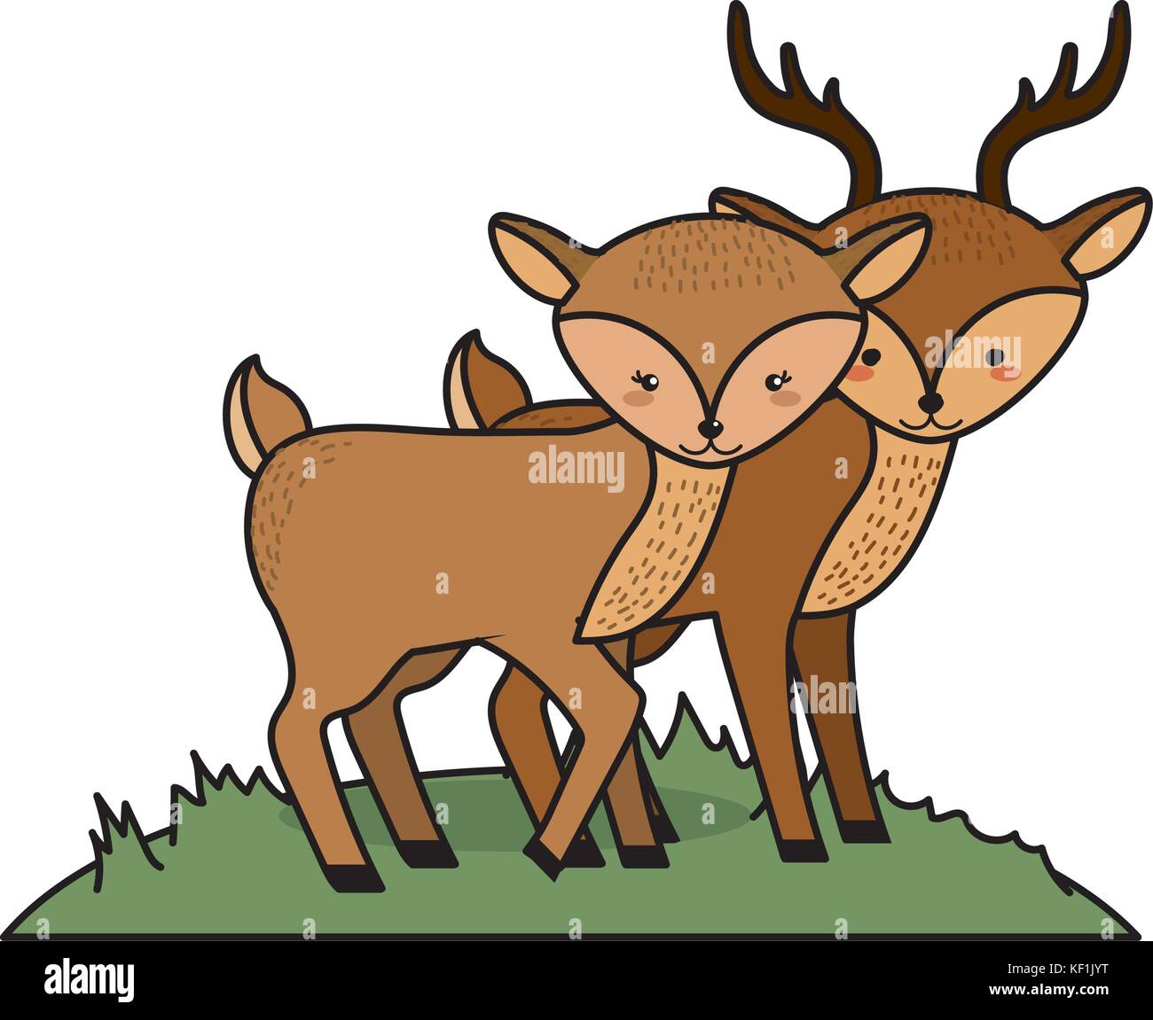 cute deer animal couple together Stock Vector Image & Art - Alamy