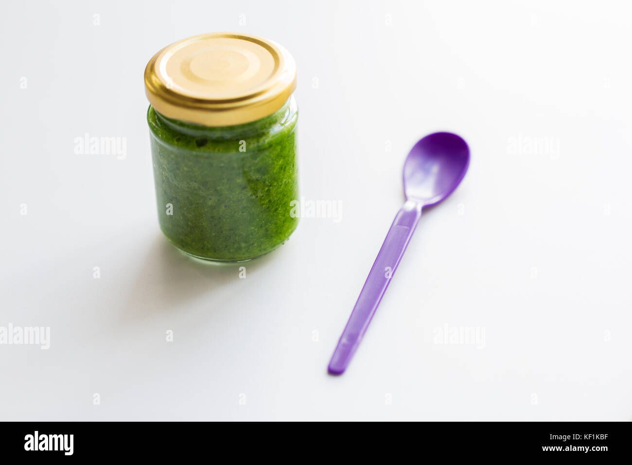 Vegetable puree in spoon hi-res stock photography and images - Alamy
