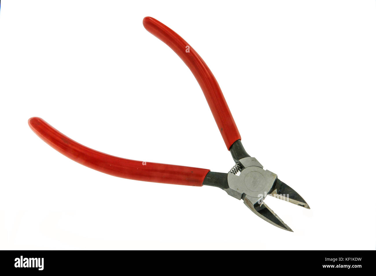 Close up red handle cutting pliers isolate,white bacground Stock Photo ...