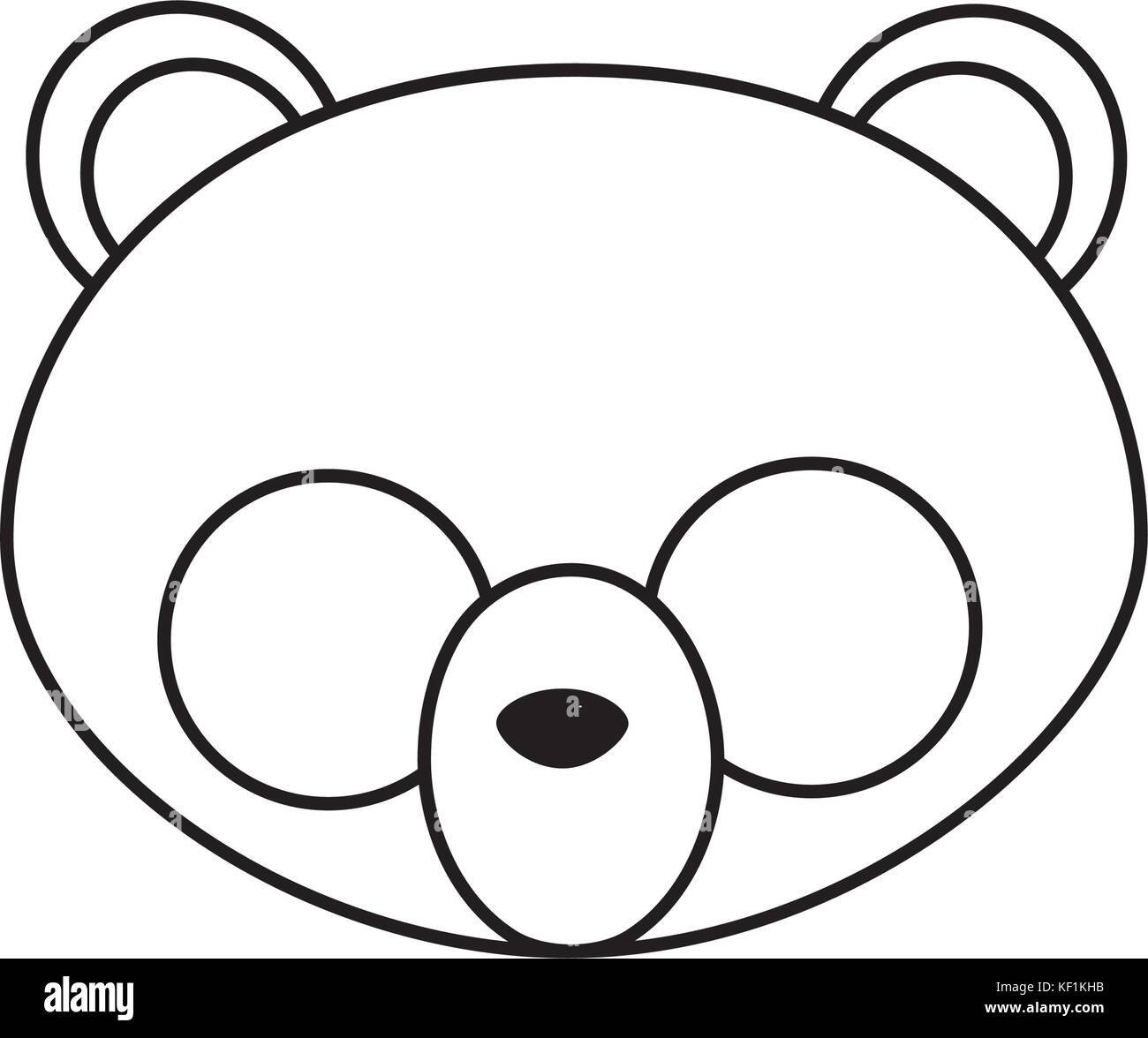 line panda head wild cute animal Stock Vector Image & Art - Alamy