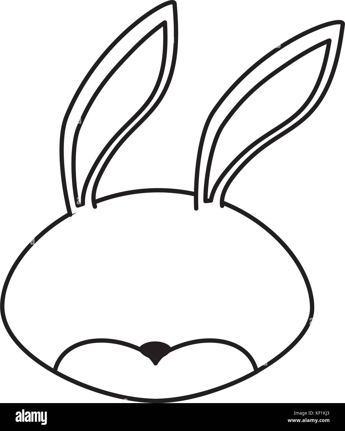 line rabbit head wild cute animal Stock Vector Image & Art - Alamy