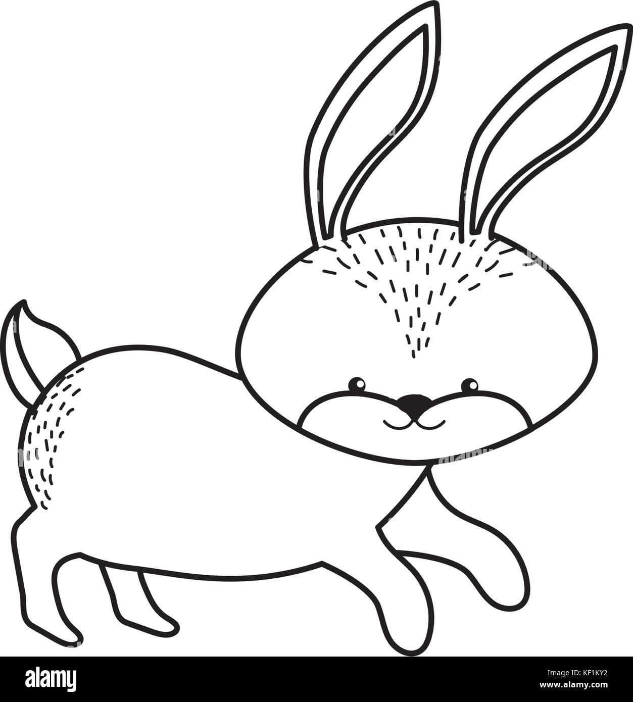 line cute rabbit wild animal icon Stock Vector Image & Art - Alamy