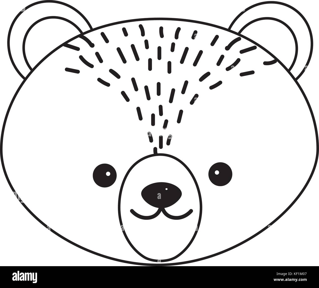 line cute bear head wild animal Stock Vector Image & Art - Alamy