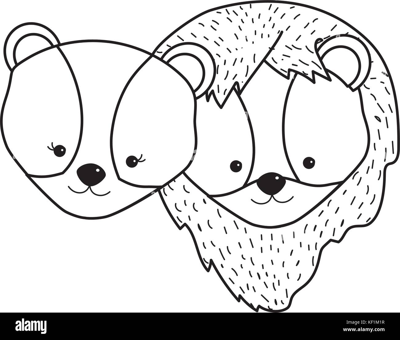 line cute lion head animal couple together Stock Vector Image & Art - Alamy