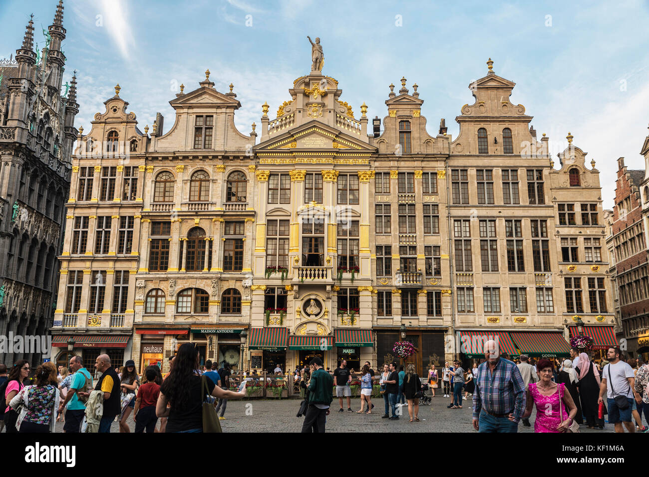 Brussels, Belgium - August 26, 2017: View of the Grand Place with ...