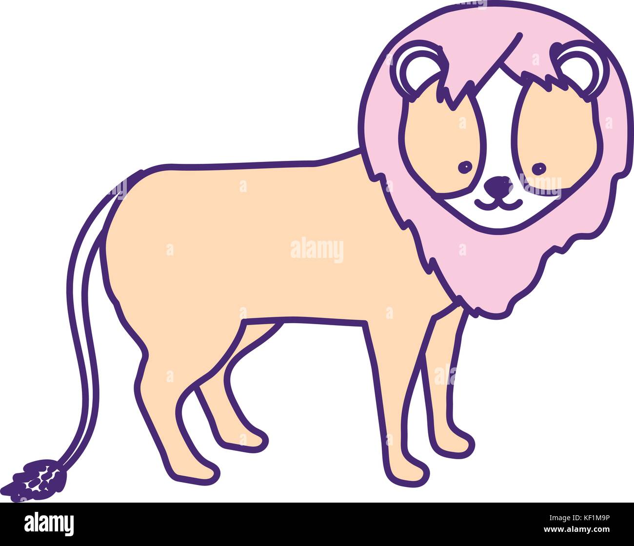 cute lion wild animal icon Stock Vector Image & Art - Alamy