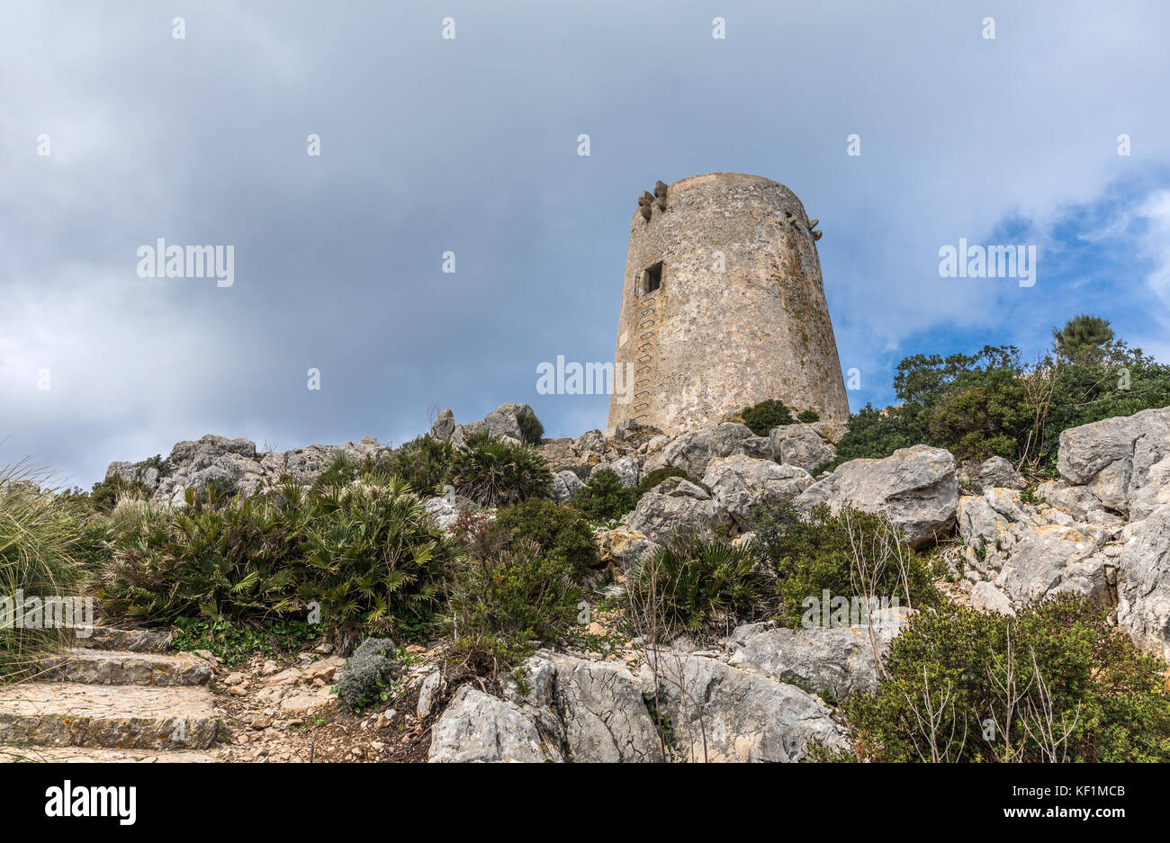 Albercutx watchtower in Pollenca, Majorca (Balearic Islands, Spain ...