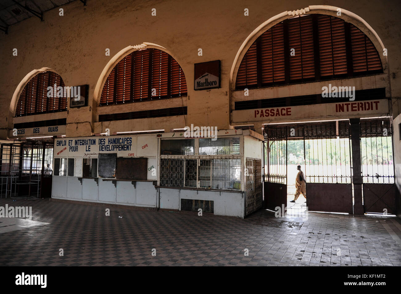 MALI, Bamako , old railway station from french colonial time, railway ...