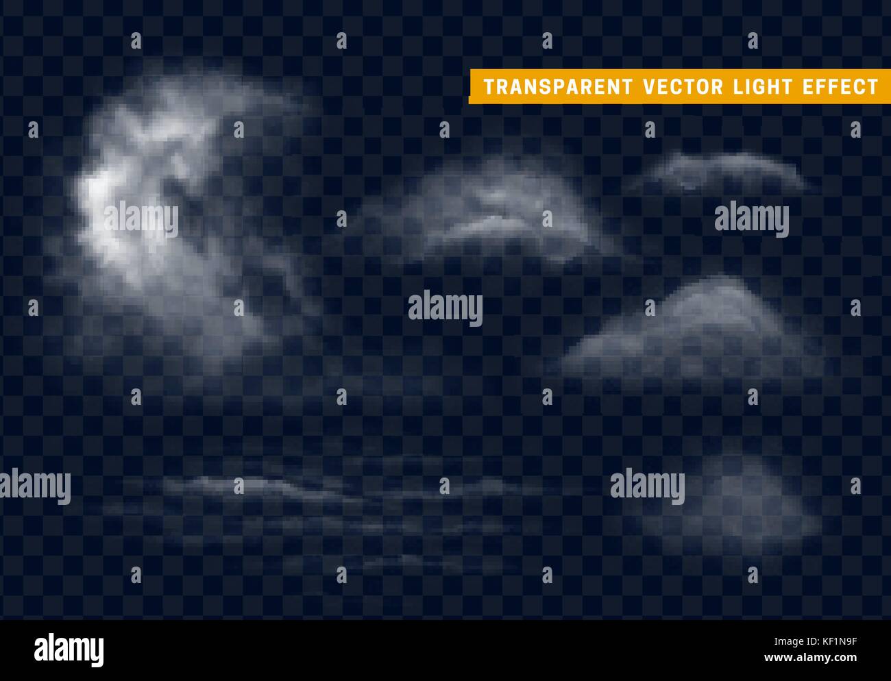 Clouds white realistic isolated on background transparency Stock Vector ...