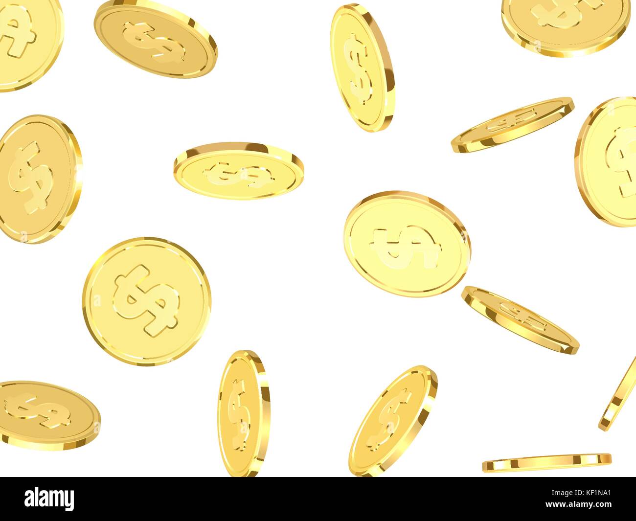 Golden coins. Realistic gold money isolated on white background Stock ...