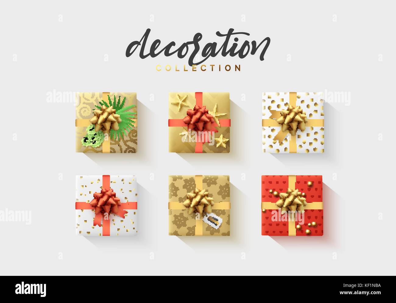 Set of colorful wrapped gift boxes Lots of presents Stock Vector Image ...