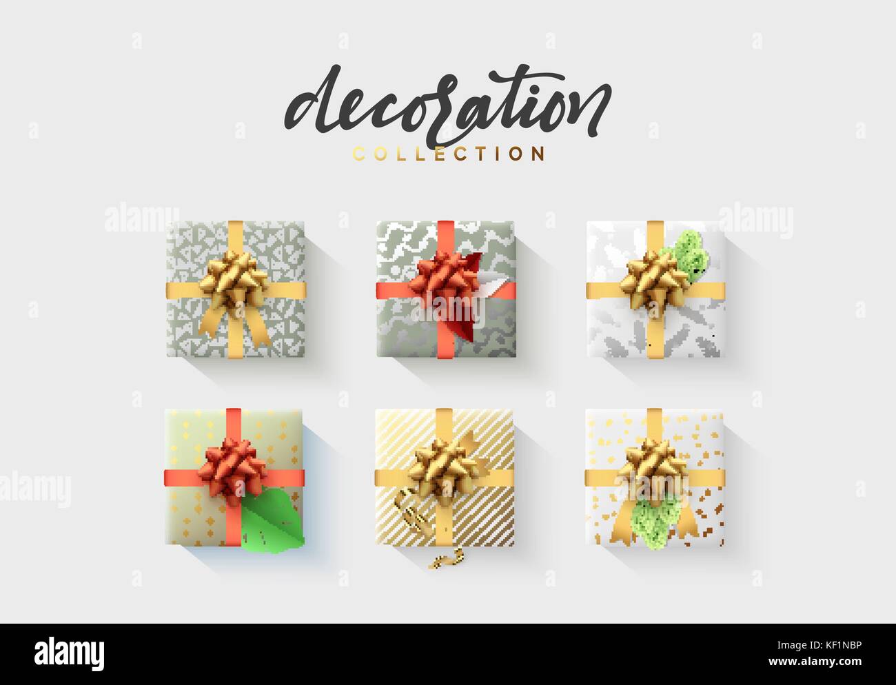 Set of colorful wrapped gift boxes Lots of presents Stock Vector Image ...