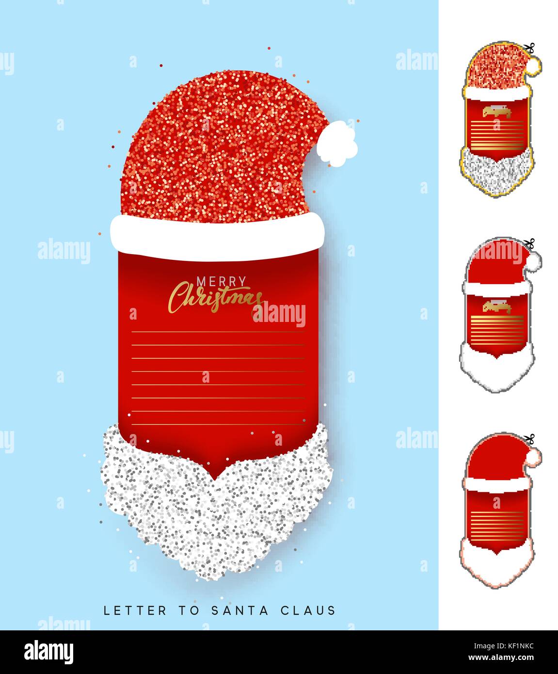 Paper notebook Santa Claus. Christmas design elements Stock Vector ...
