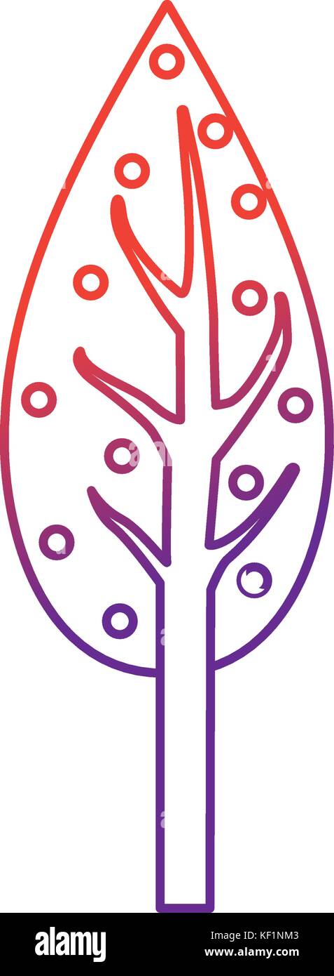 line natual and ecological tree with branches plant Stock Vector Image ...