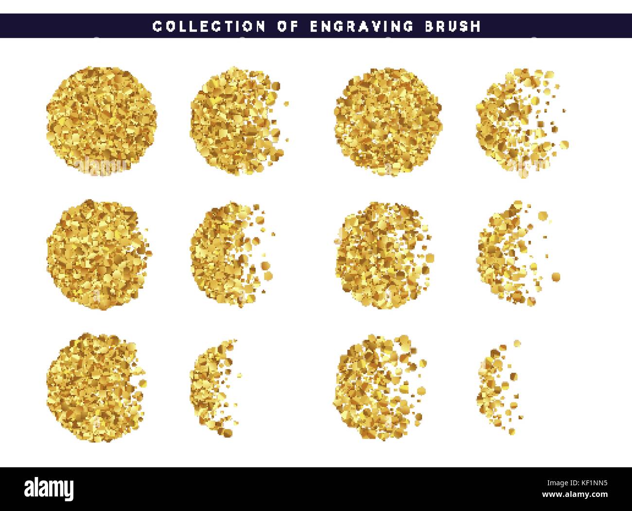 Set of brush stipple gold pattern for design. Dot texture Stock Vector ...