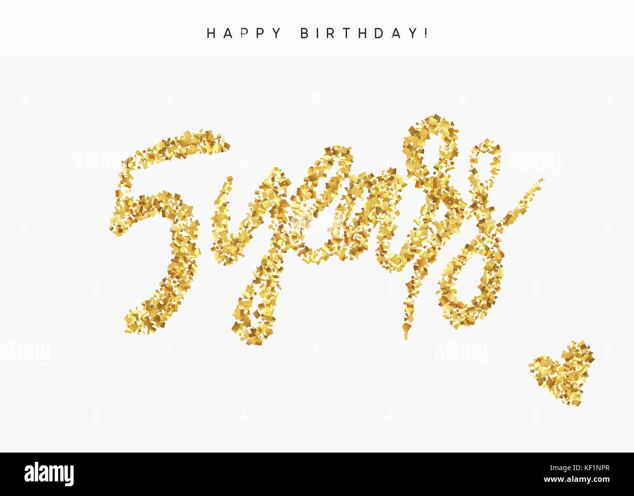 Five years, Number 5, lettering sign from golden confetti Stock Vector ...