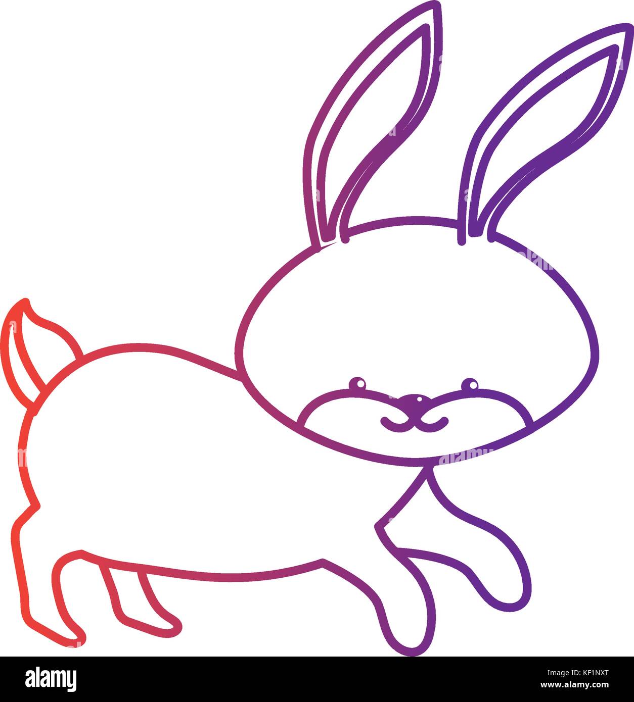 line cute rabbit wild animal icon Stock Vector Image & Art - Alamy