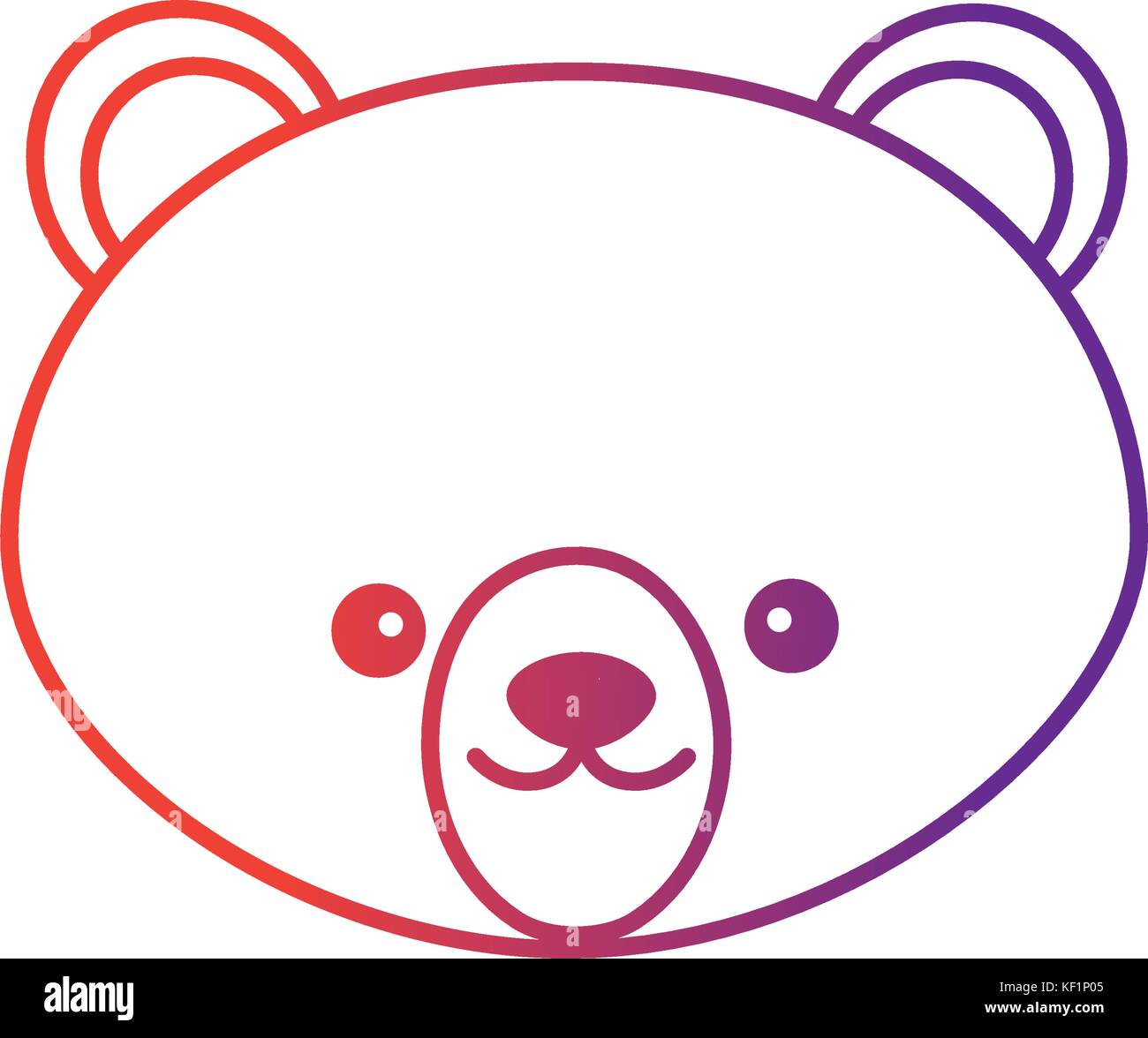 line cute bear head wild animal Stock Vector Image & Art - Alamy