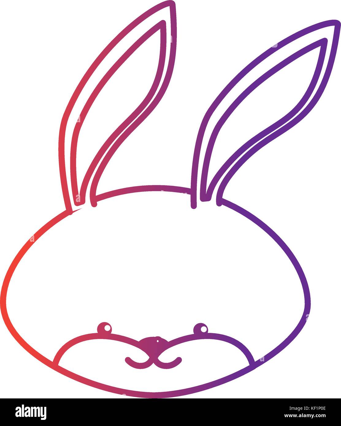 line cute rabbit head wild animal Stock Vector Image & Art - Alamy