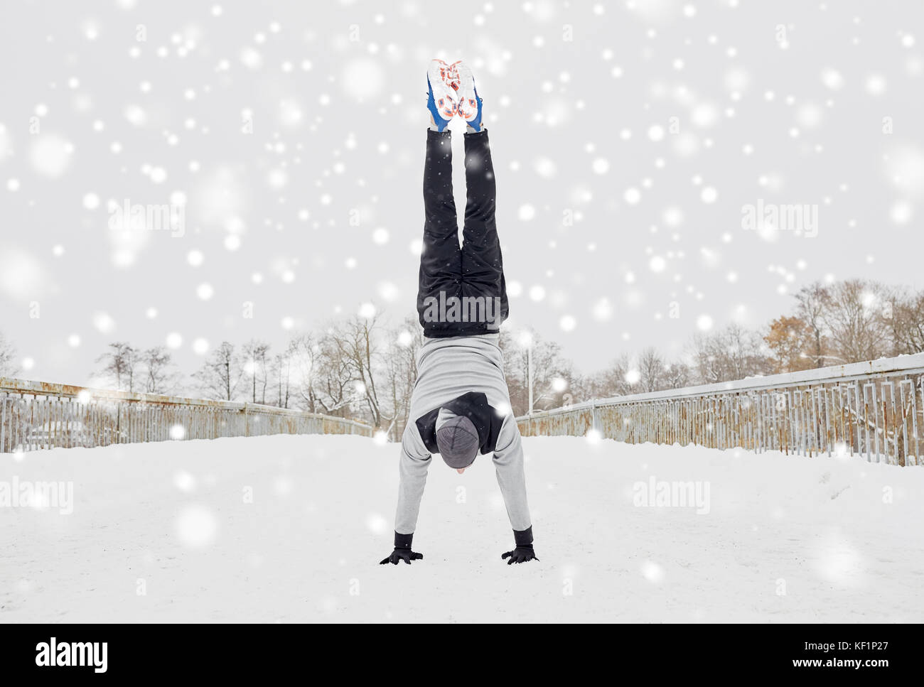 Sportive man doing handstand hi-res stock photography and images - Alamy