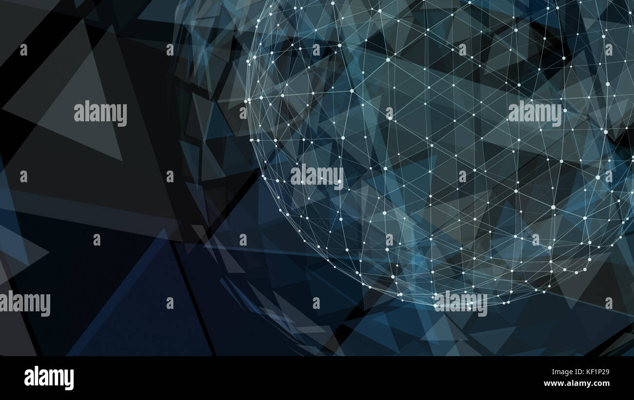 World Map Point Line Composition Representing Global Network