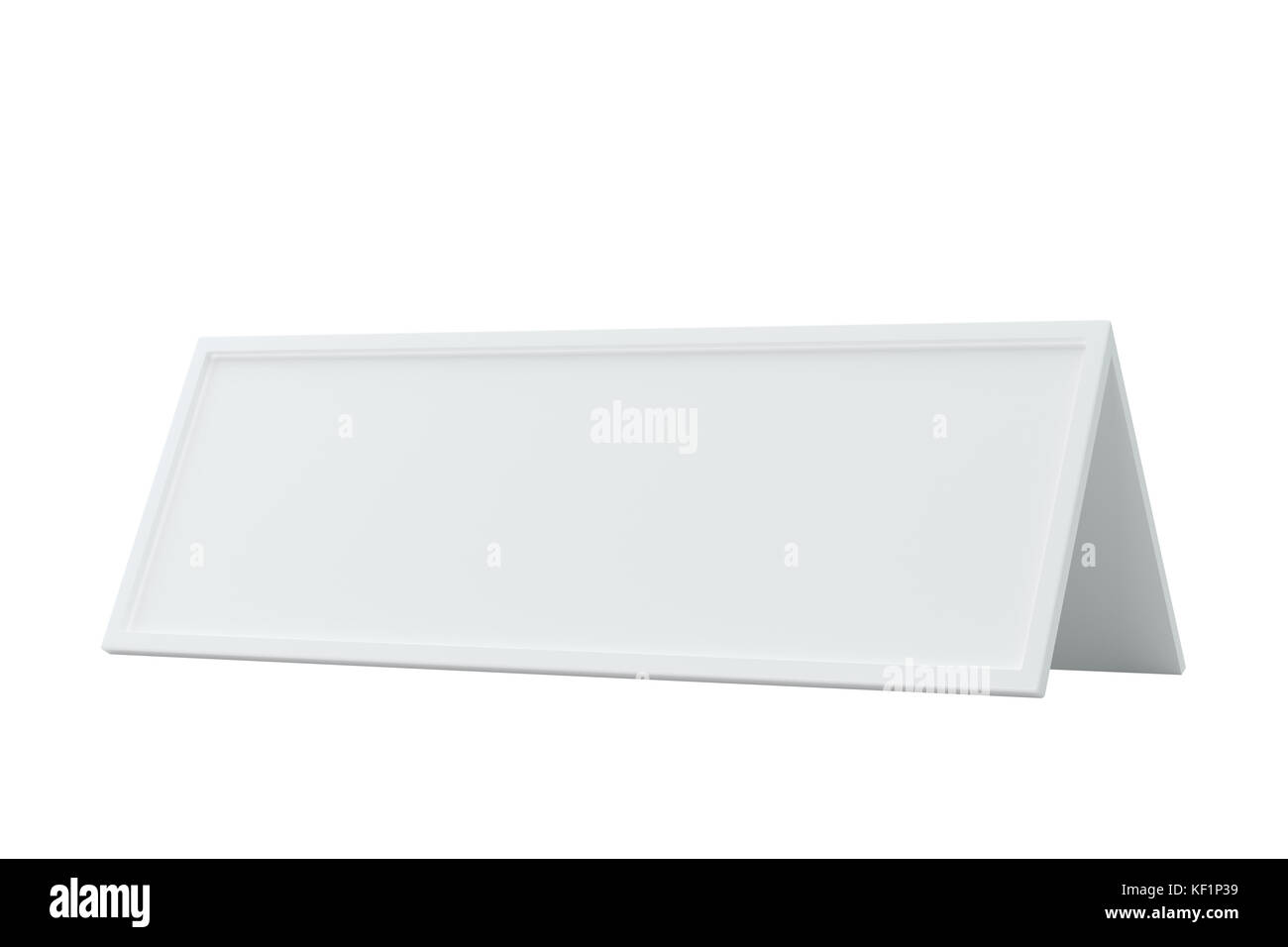 Blank white isolated sign plate abstract with shadow. 3D rendering ...