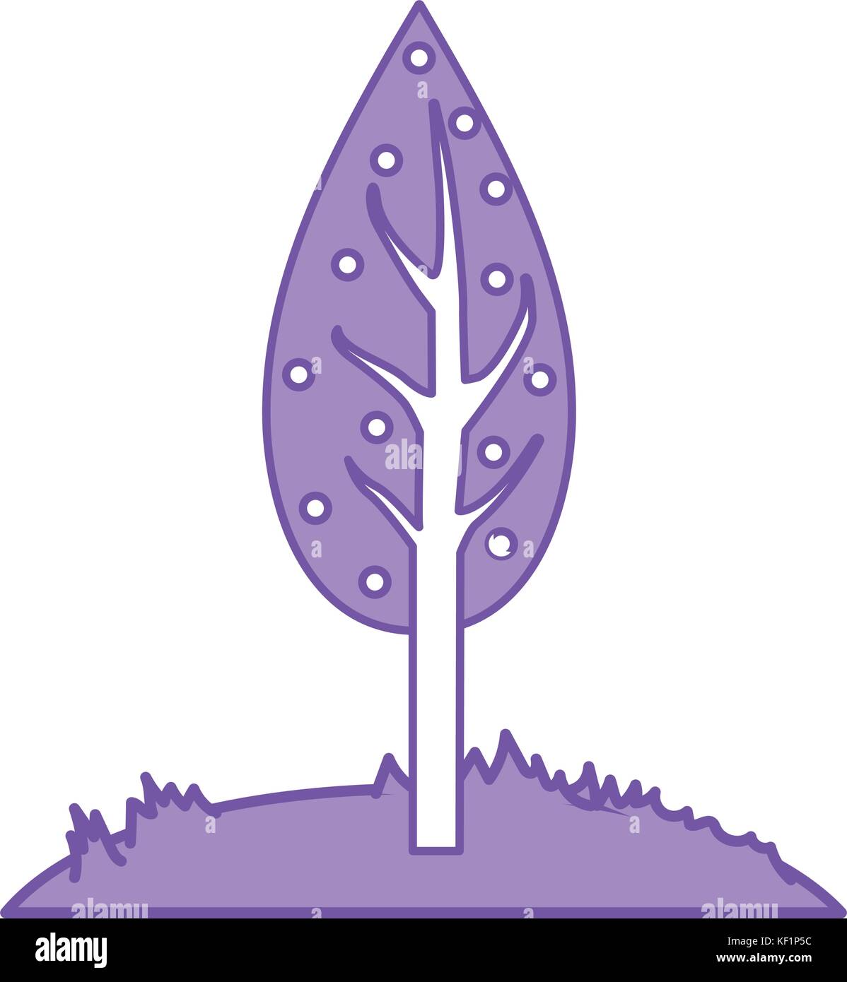 contour natual and ecological tree with branches plant Stock Vector ...
