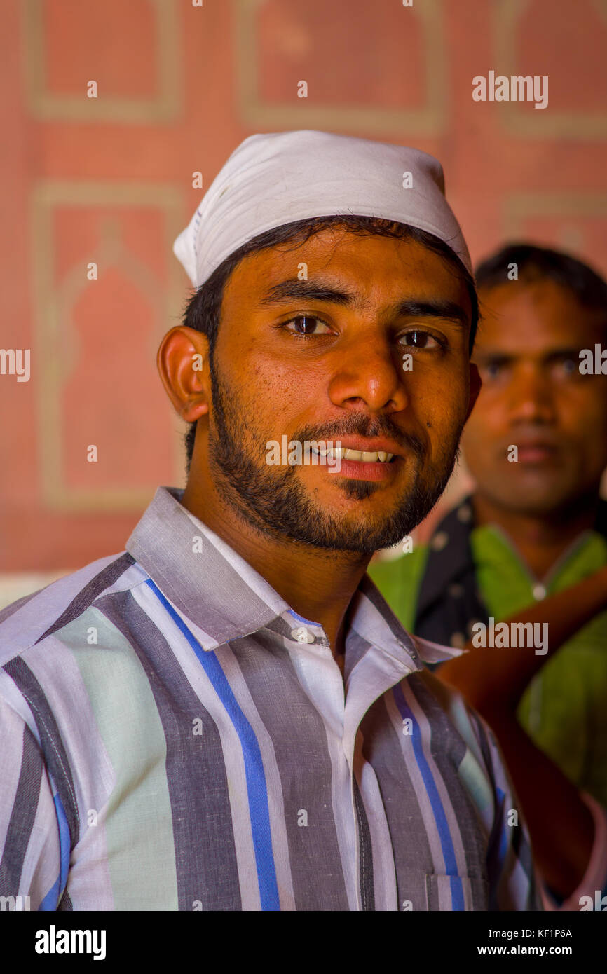 Delhi, India - September 27, 2017: Portrait of an Indian man wearing a ...