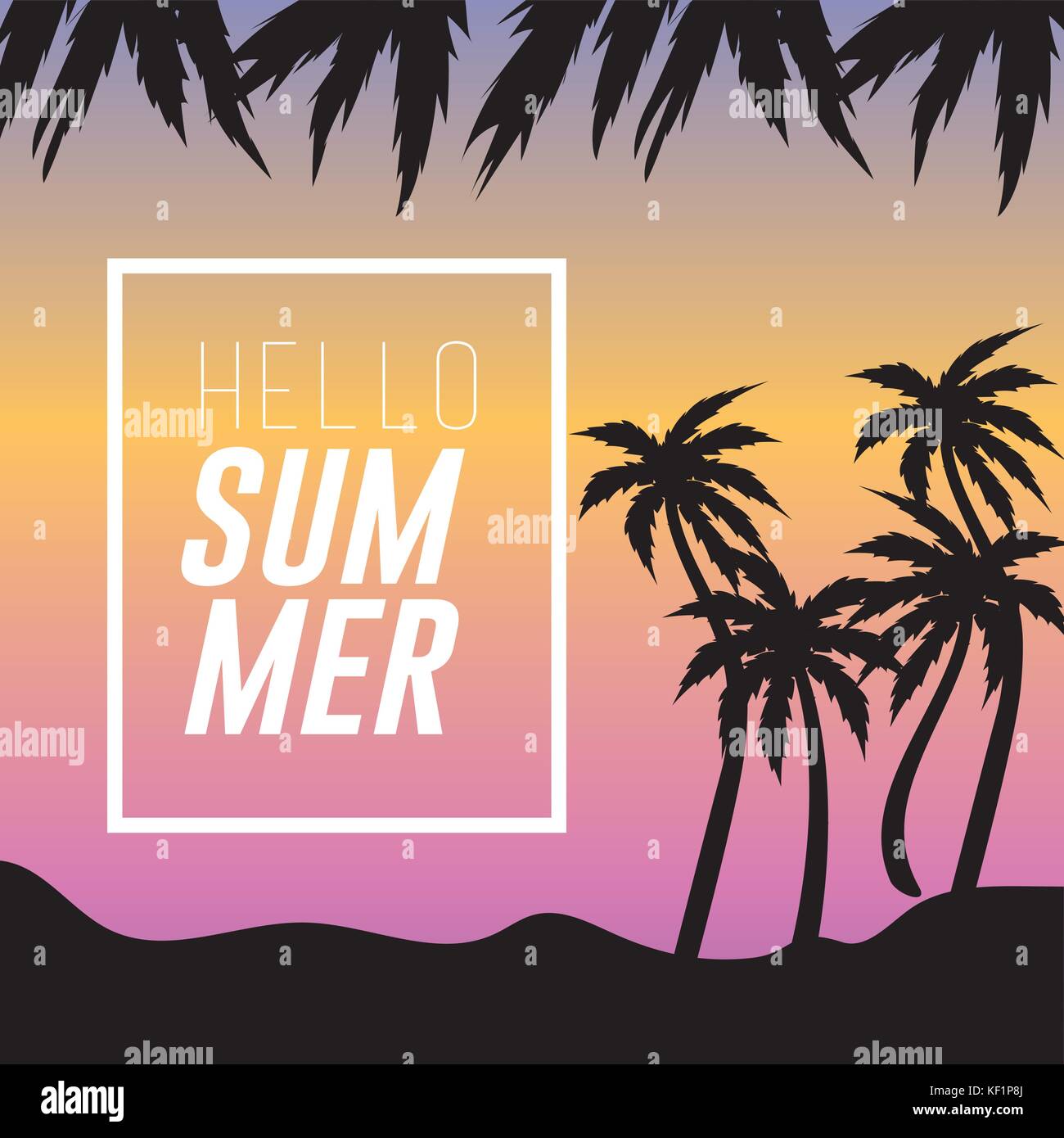 sumer vacation in the island with palm trees Stock Vector Image & Art ...