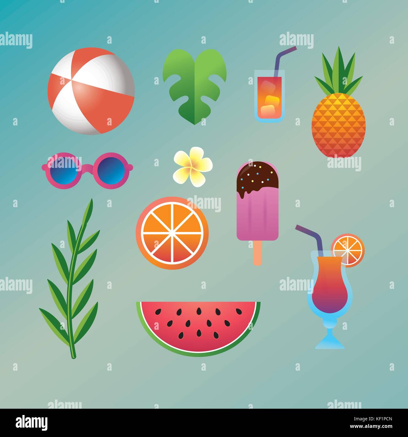 set summer vacation and tropical activities Stock Vector Image & Art ...