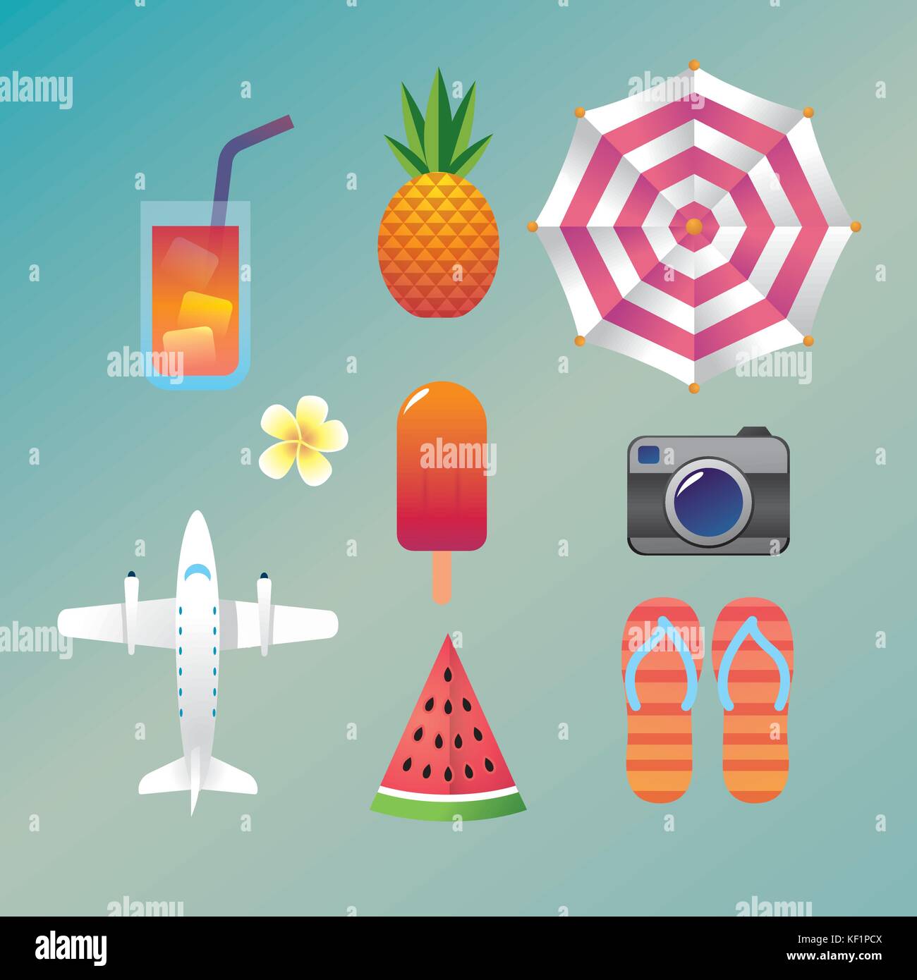 set summer vacation and tropical activities Stock Vector Image & Art ...