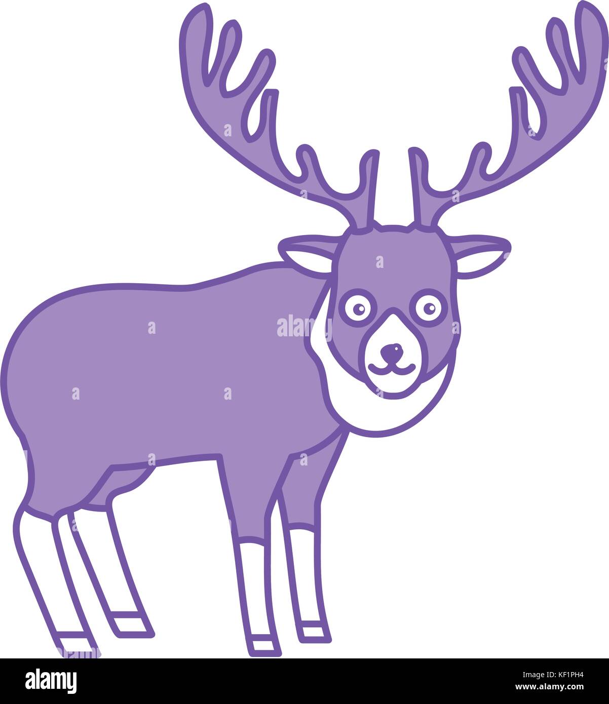 contour cute elk wild animal icon Stock Vector Image & Art - Alamy