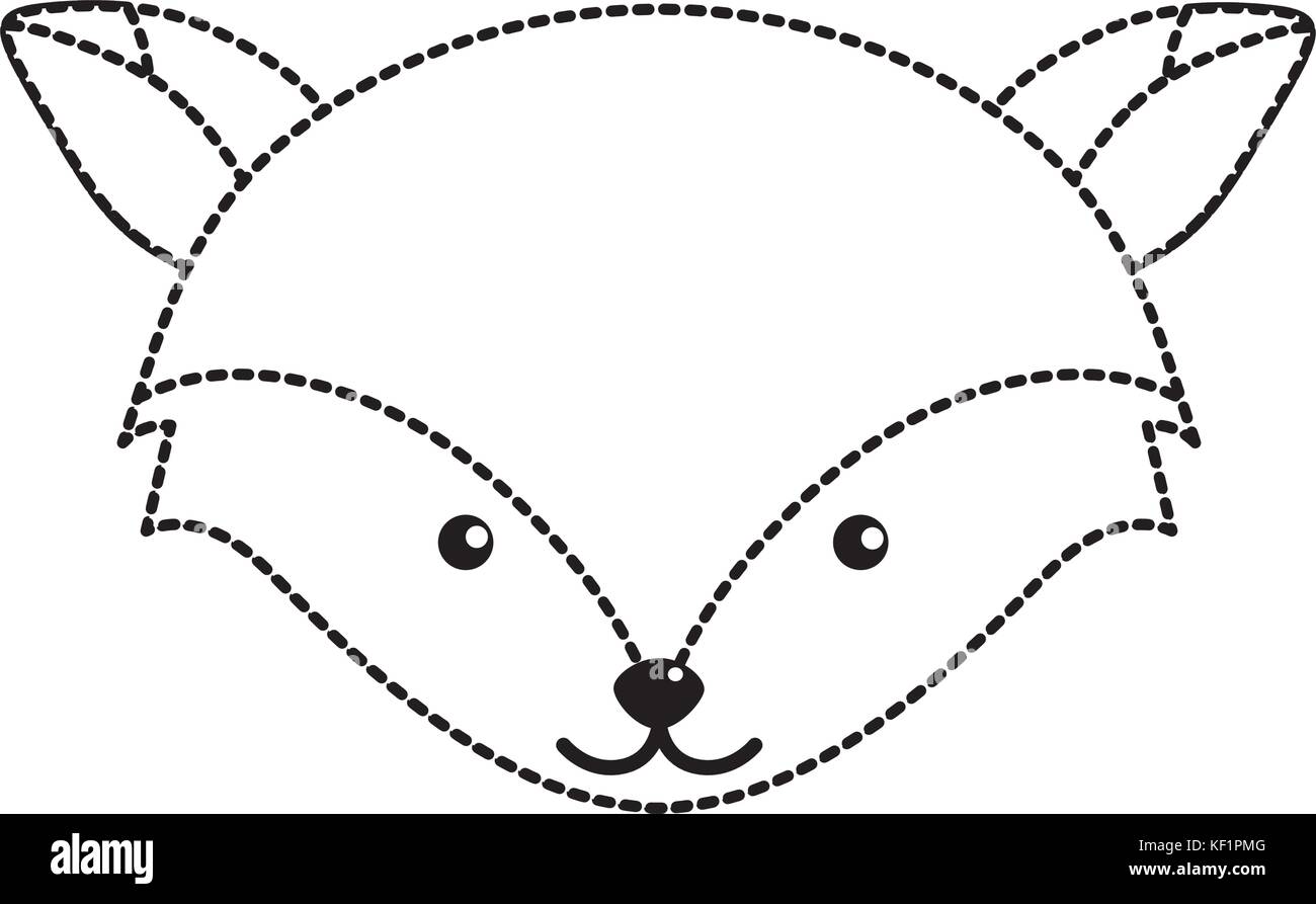 dotted shape cute fox head wild animal Stock Vector Image & Art - Alamy