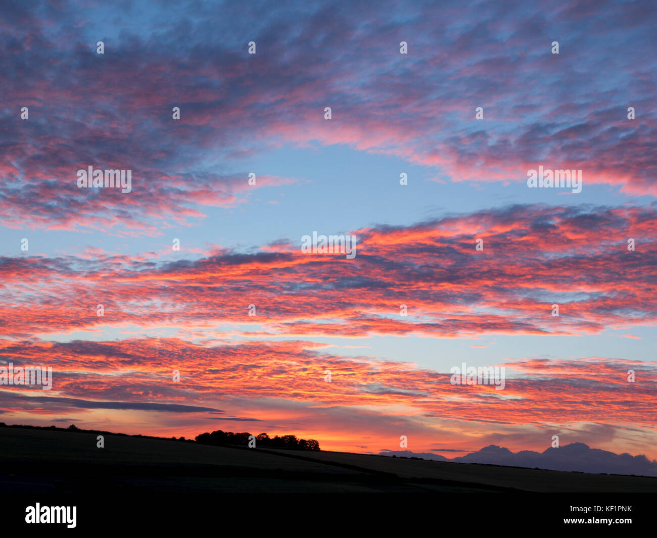 Red sky at sunset over Lincolnshire, England, UK Stock Photo - Alamy
