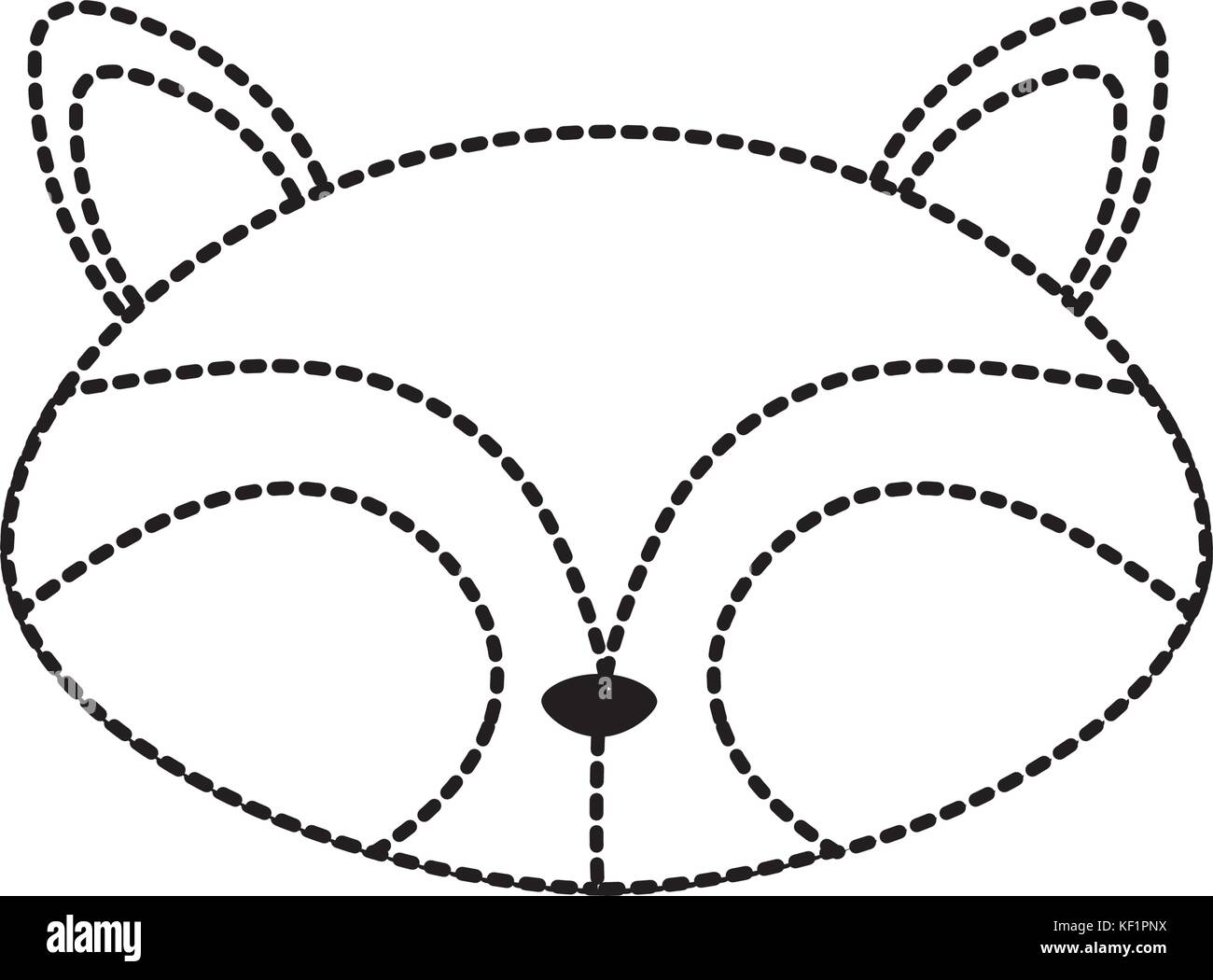 dotted shape raccoon head wild cute animal Stock Vector Image & Art - Alamy