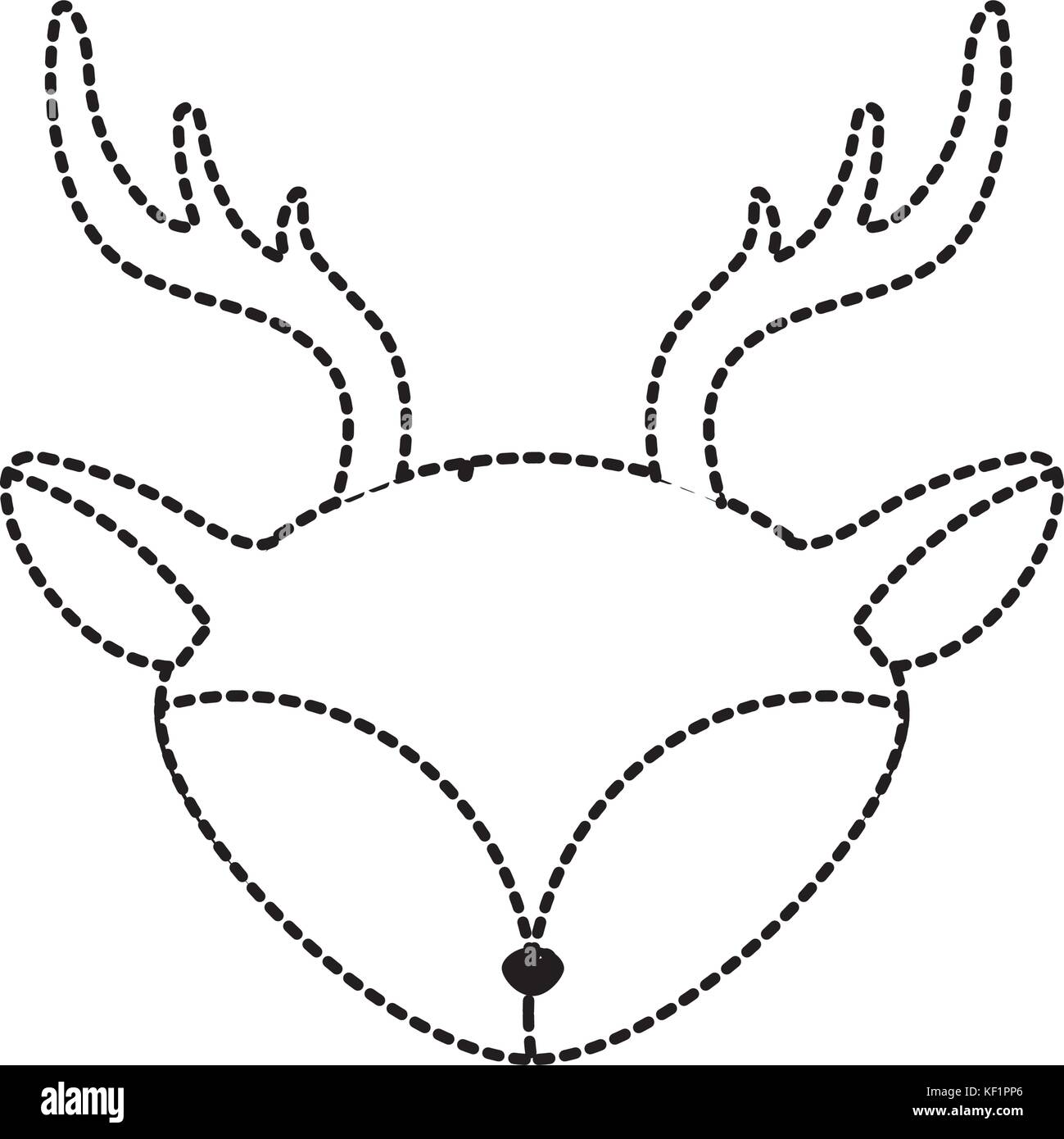dotted shape deer head wild cute animal Stock Vector Image & Art - Alamy