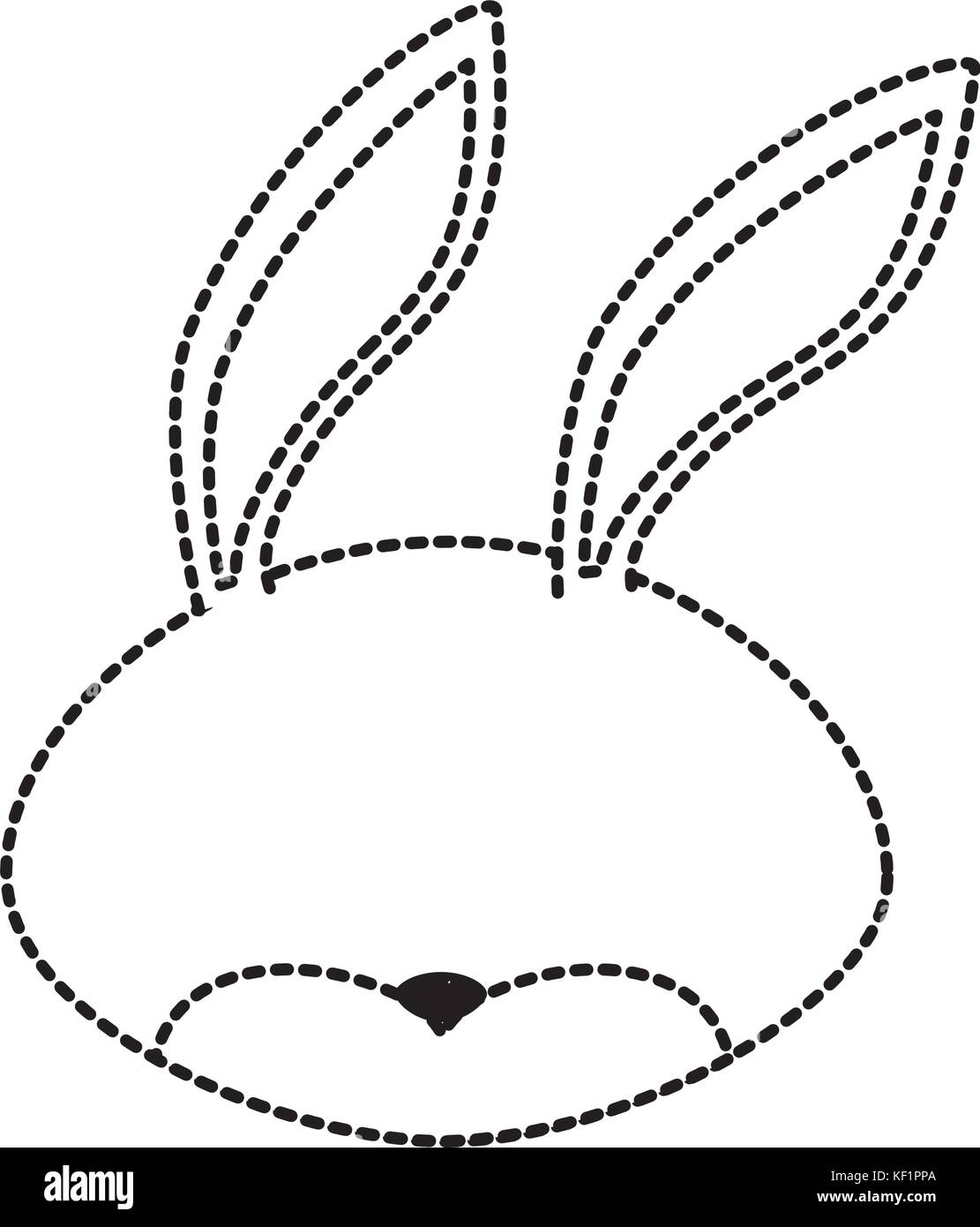 dotted shape rabbit head wild cute animal Stock Vector Image & Art - Alamy