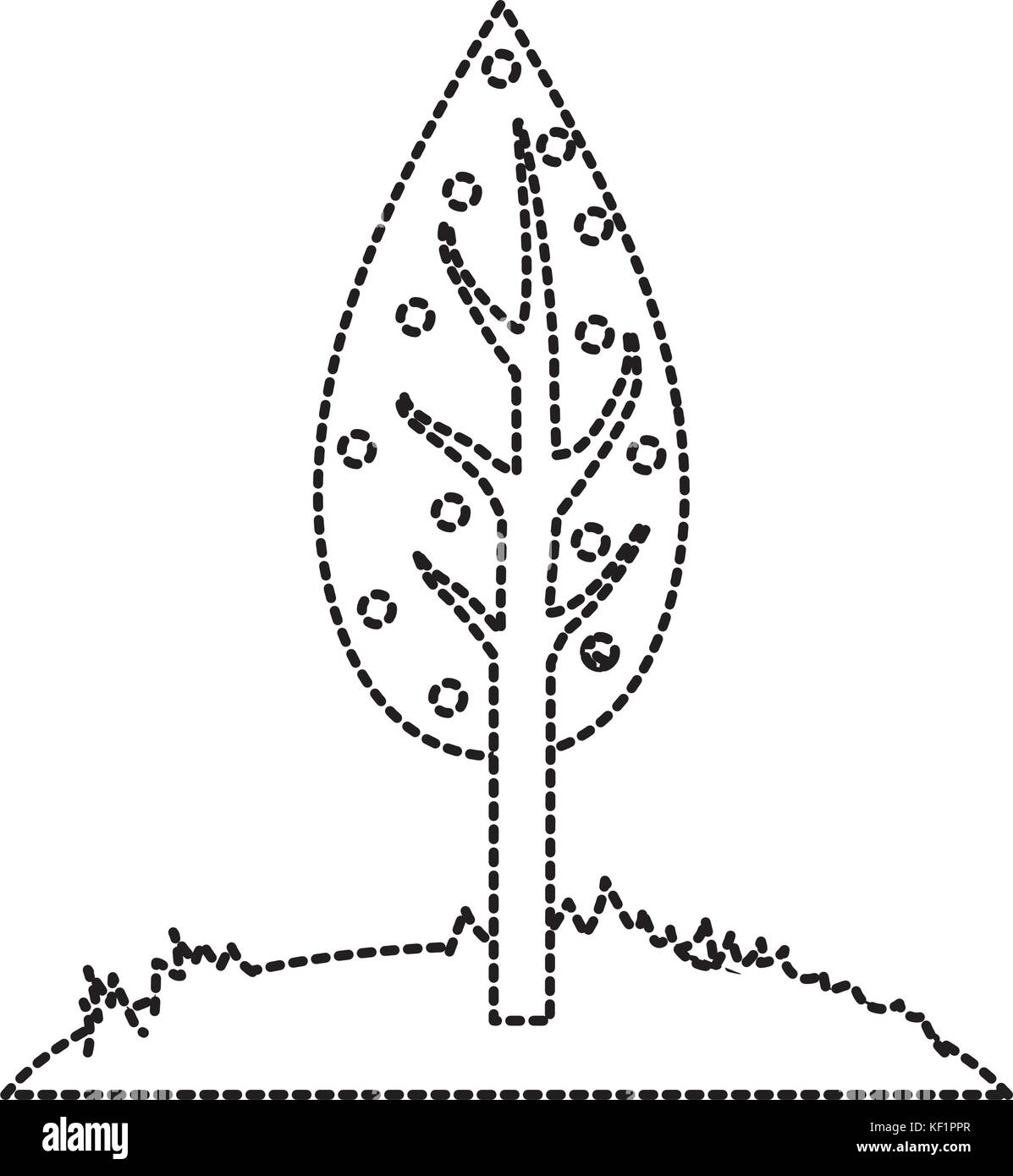 dotted shape natual and ecological tree with branches plant Stock ...