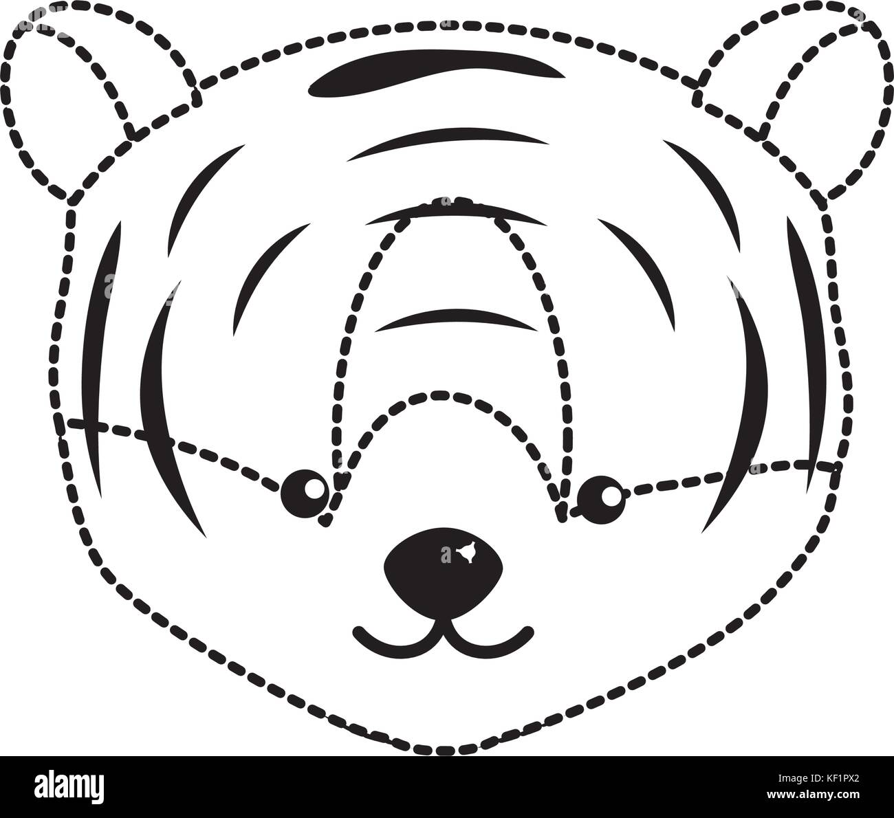 dotted shape cute tiger head wild animal Stock Vector Image & Art - Alamy