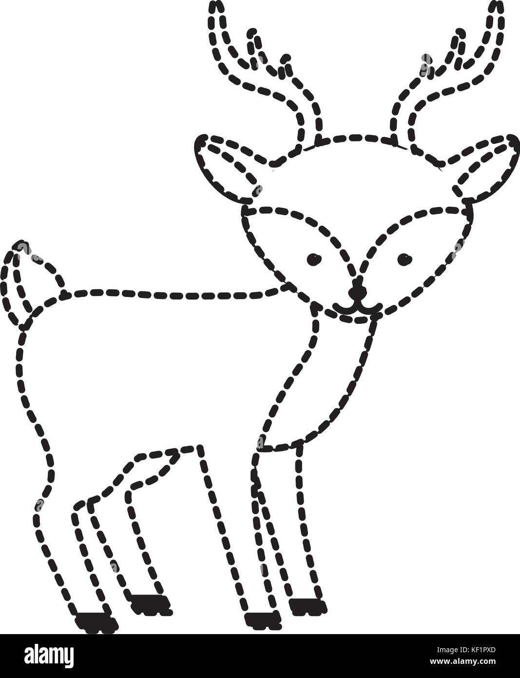 dotted shape cute deer wild animal icon Stock Vector Image & Art - Alamy