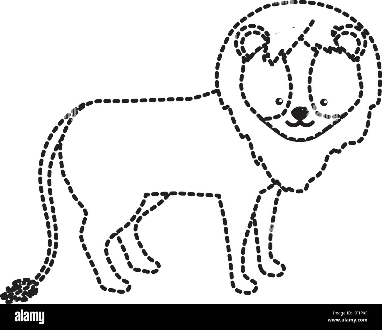 dotted shape cute lion wild animal icon Stock Vector Image & Art - Alamy