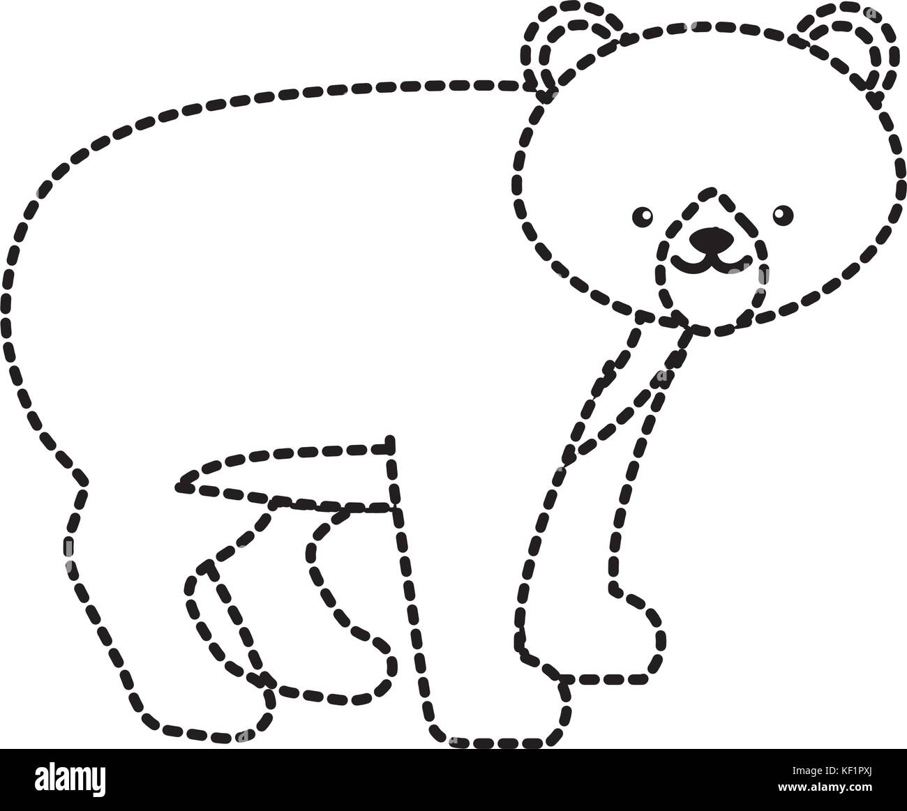dotted shape cute bear wild animal icon Stock Vector Image & Art - Alamy
