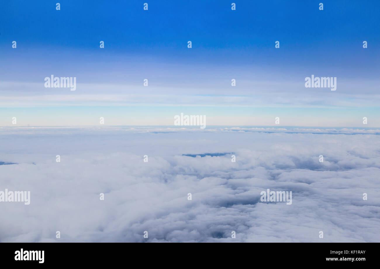 Aerial photography blue skyline with clouds Stock Photo - Alamy