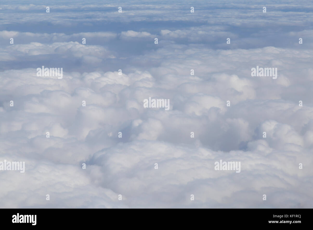 Aerial photography with white fluffy clouds Stock Photo - Alamy