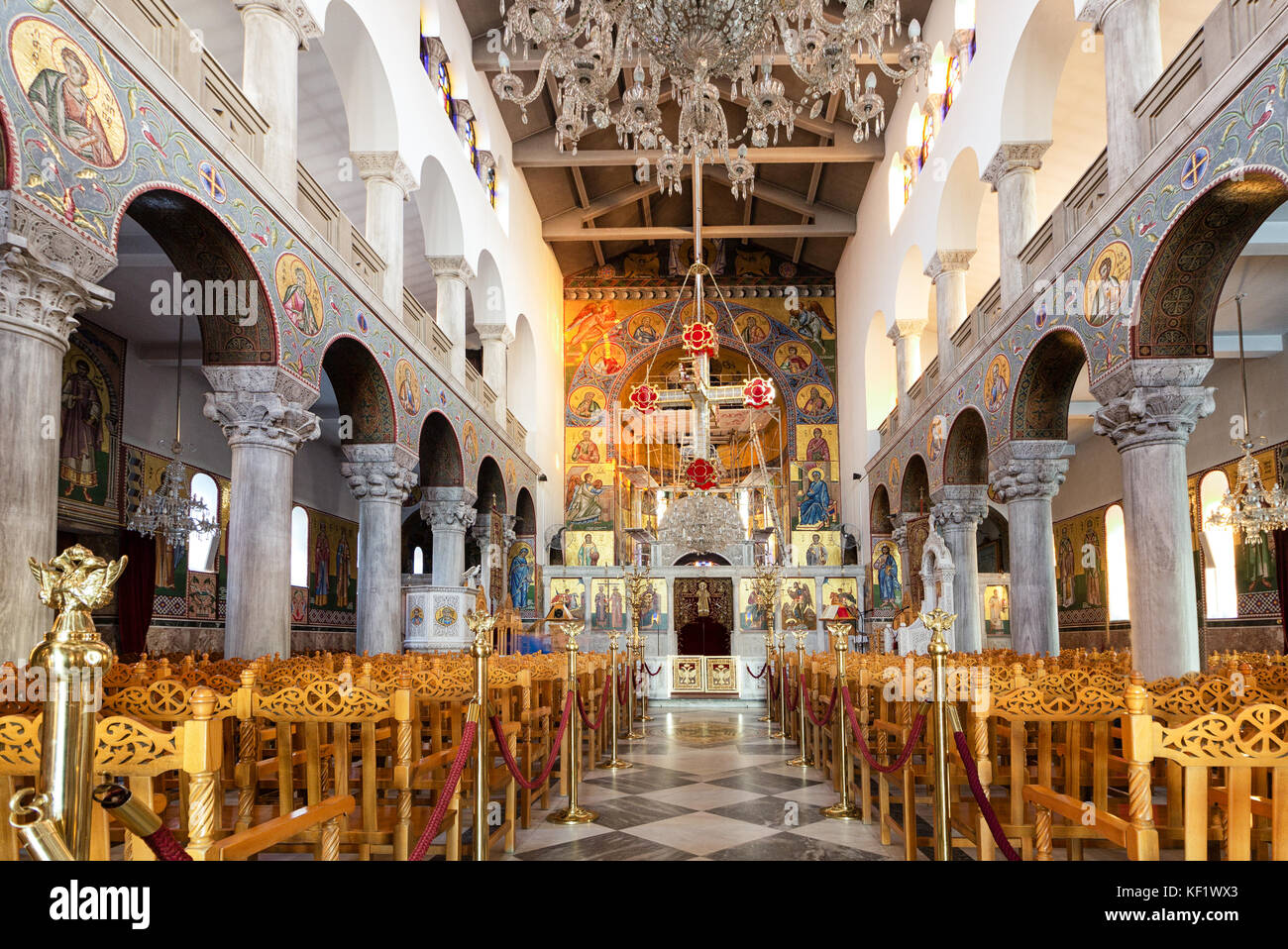 Interior of the church of Aghios Constantinos at the promenade of Volos ...