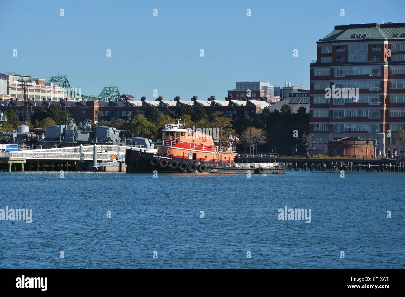 The historic USS Constitution sailing in Boston Harbor after a series ...
